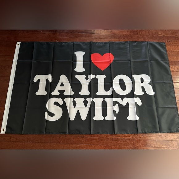 Wall Decor | Taylor Swift Flag 3x5 Ft Black I Love Taylor Banner Wall ...